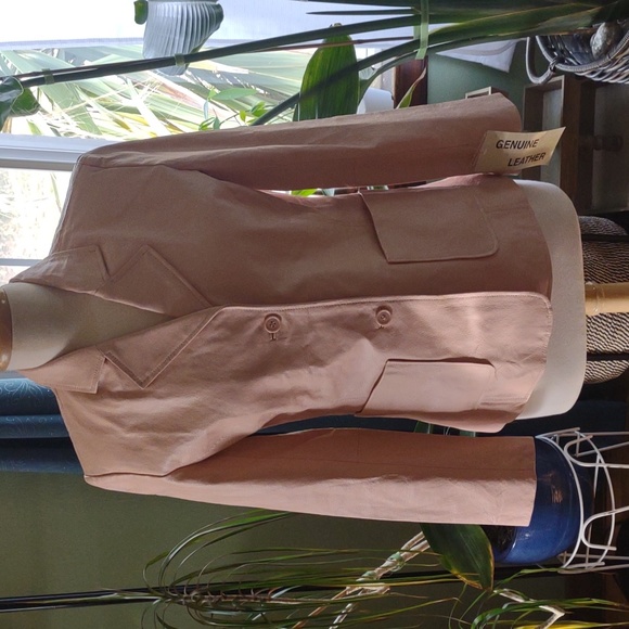 metrostyle | Jackets & Coats | Genuine Leather Jacket Nwt Light Pink ...